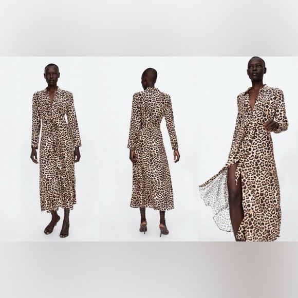 Zara | Dresses | Zara Leopard Print Button Front Shirtdress | Poshmark